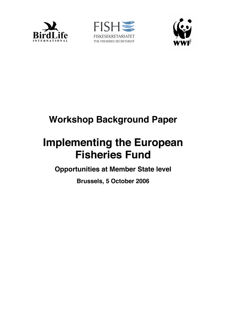 Implementing the European Fisheries Fund – Opportunities at Member State level – FishSec