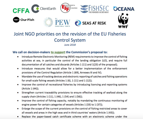 EU Fisheries Control System revision – joint NGO priorities – FishSec